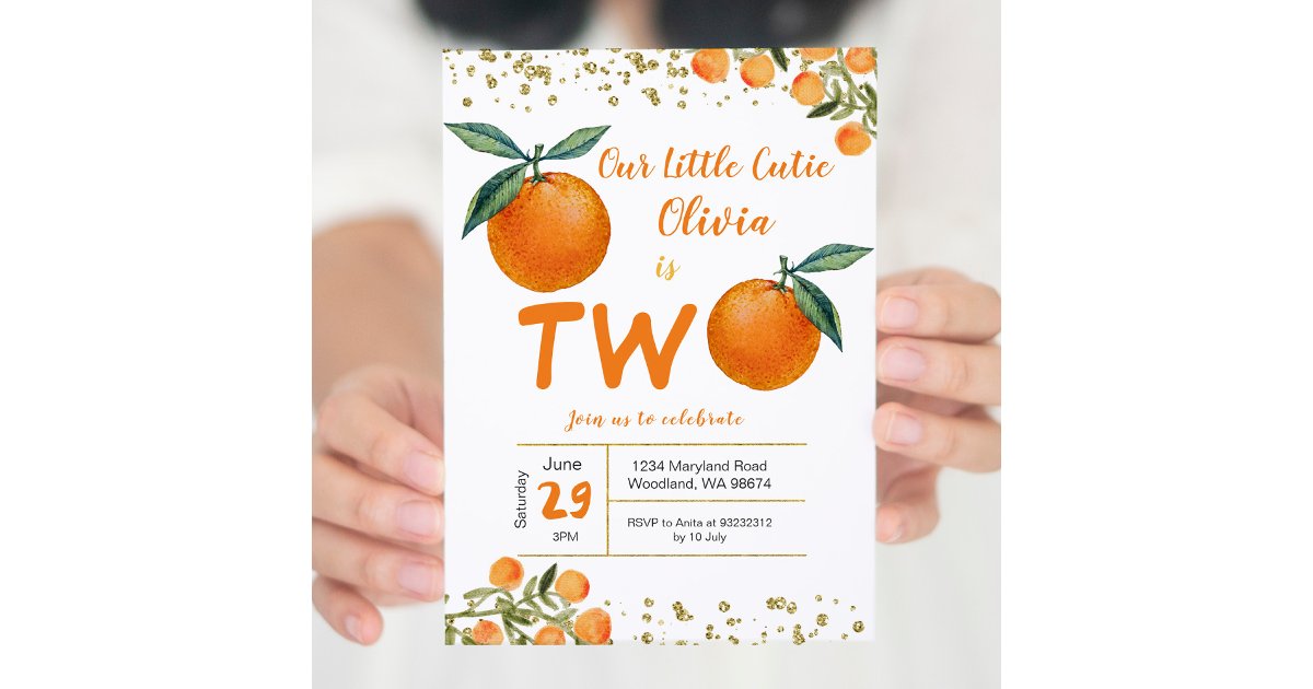 Our Little Cutie is Two Birthday Invitation | Zazzle