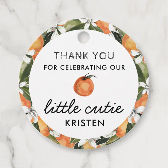 Stickers, Labels & Tags EDITABLE Orange Thank You Tags A Little Cutie ...