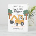 Our Little Digger Is Turning Three Birthday Party Invitation | Zazzle