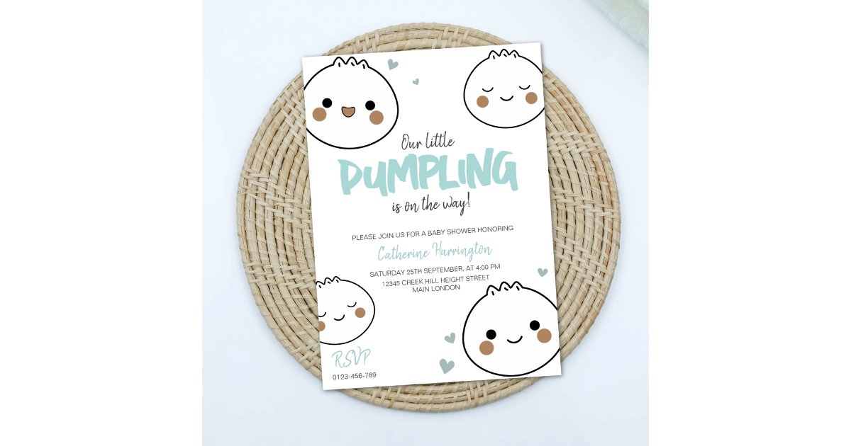Our Little Dumpling Cute Baby Shower Invitation | Zazzle