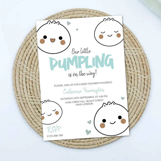 Our Little Dumpling Cute Baby Shower Invitation | Zazzle