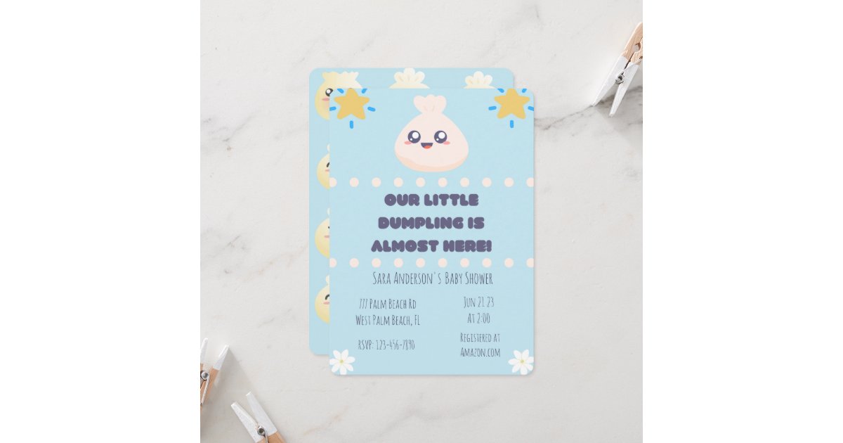 Our Little Dumpling is Almost Here Baby shower Inv Invitation | Zazzle