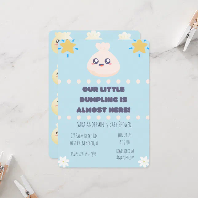 Our Little Dumpling is Almost Here Baby shower Inv Invitation | Zazzle