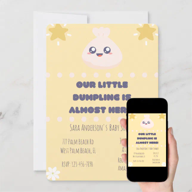 Our Little Dumpling is Almost Here Baby shower Inv Invitation | Zazzle