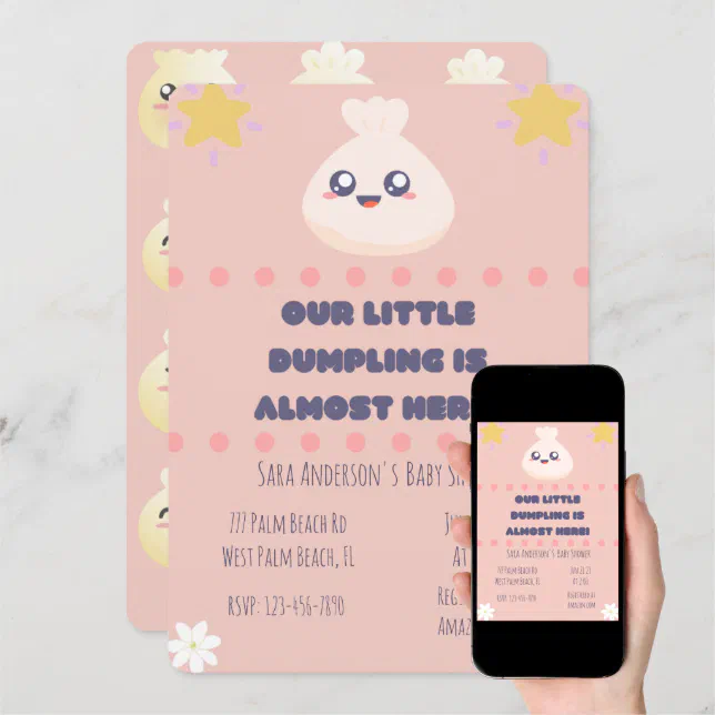 Our Little Dumpling is Almost Here Baby shower Invitation | Zazzle