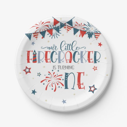 Our Little Firecracker 1st Birthday (no border) Paper Plates | Zazzle