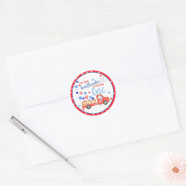 Our Little Heartbreaker is Turning One Sticker | Zazzle