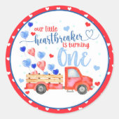 Our Little Heartbreaker is Turning One Sticker | Zazzle