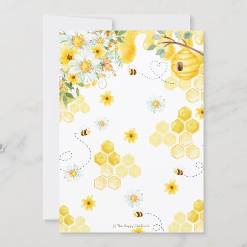 Our Little Honey is ONE Bee Floral 1st Birthday Invitation | Zazzle