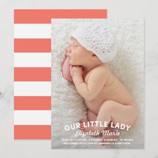 Our Little Lady Birth Announcement | Zazzle