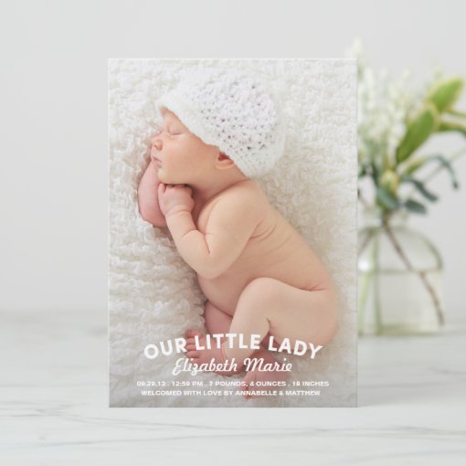 Our Little Lady Birth Announcement | Zazzle