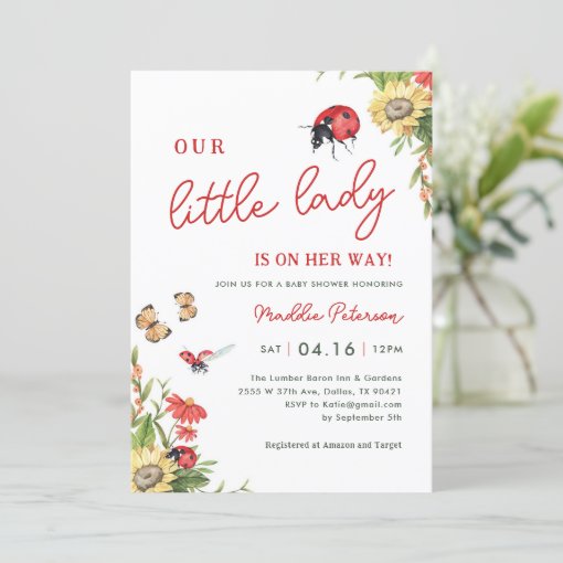 Our Little Lady Is On The Way Baby Shower Invitation | Zazzle