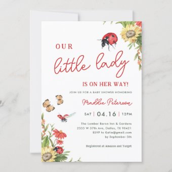 Our Little Lady Is On The Way Baby Shower Invitation | Zazzle