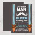 Our Little Man Birthday Invitation Boy Bow Tie | Zazzle