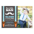 Little Man is turning 1 | Birthday Mustache theme Invitation | Zazzle.com