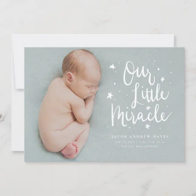 Our Little Miracle Birth Announcement | Zazzle