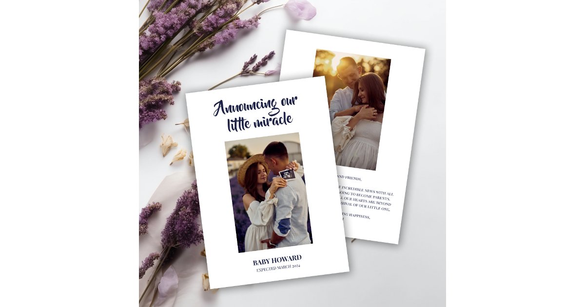 Our Little Miracle Photo Pregnancy Announcement | Zazzle