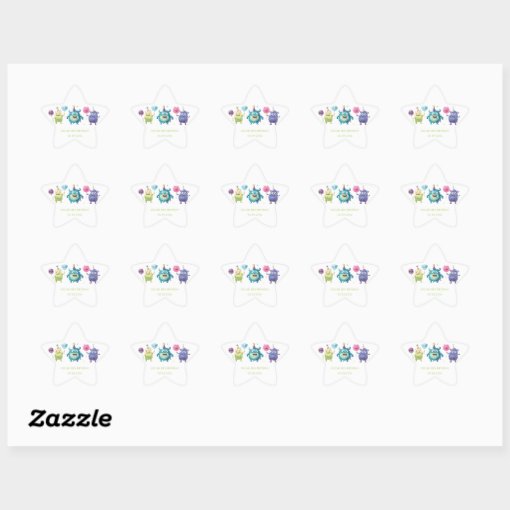 Our Little Monster | Colorful Three Monsters Star Sticker | Zazzle