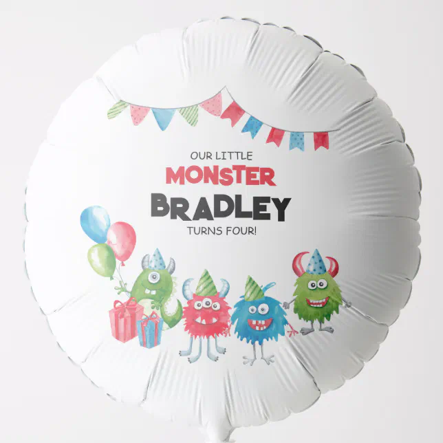 Our Little Monster | Photo Birthday Party Balloon | Zazzle