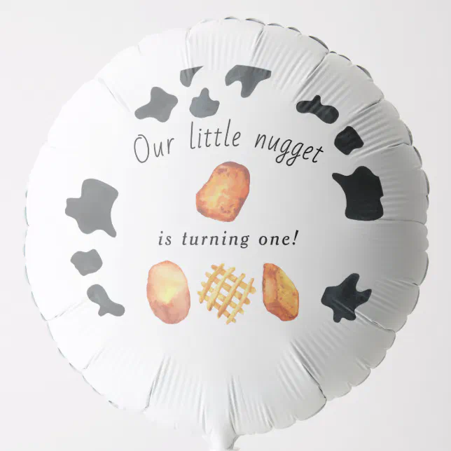 Our Little Nugget is turning one Kids Birthday Balloon | Zazzle