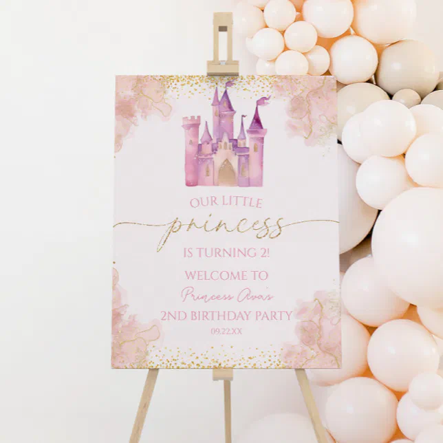 Our Little Princess Birthday Party Welcome Sign | Zazzle