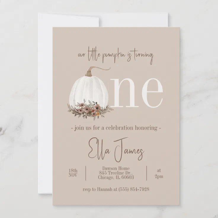 Our Little Pumpkin First Birthday Invitation | Zazzle