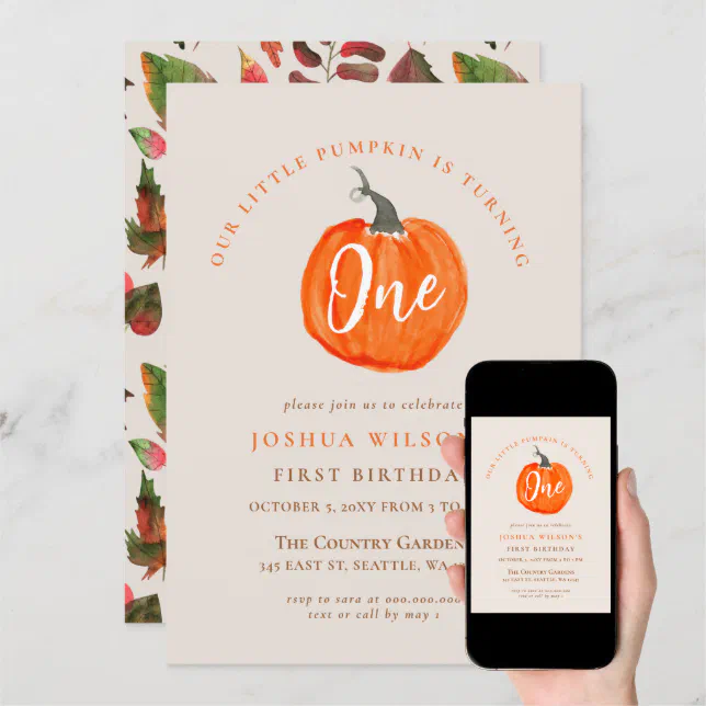 our little pumpkin first birthday party invitation | Zazzle