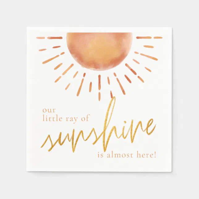 Our Little Ray of Sunshine | Baby Shower Napkins | Zazzle