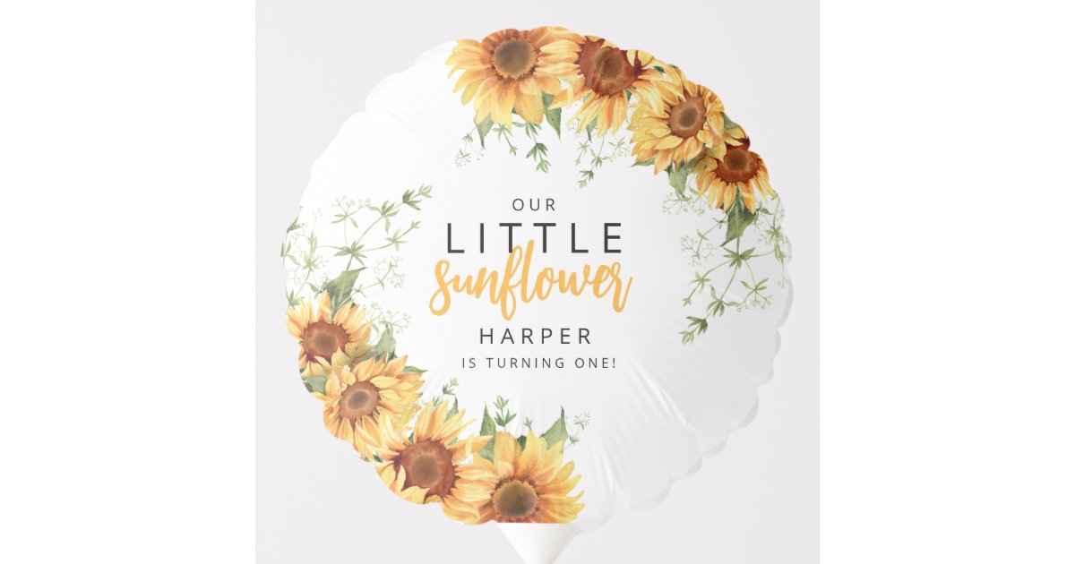 Our Little Sunflower Birthday Party Balloon | Zazzle