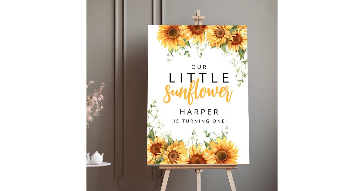Our Little Sunflower Birthday Party Foam Board | Zazzle