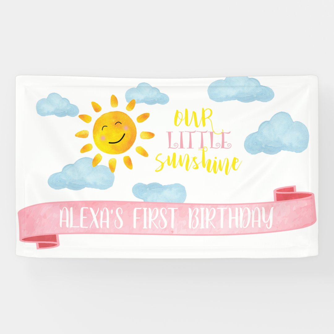 Our Little Sunshine Birthday Banner | Zazzle