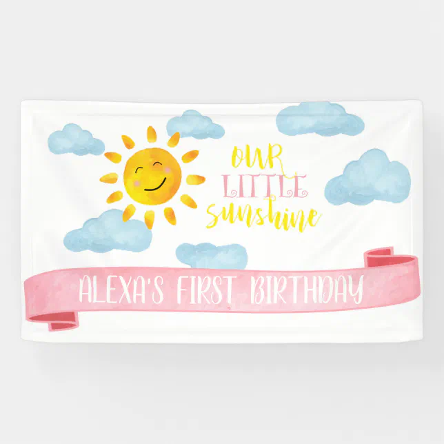 Our Little Sunshine Birthday Banner | Zazzle
