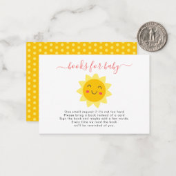 Our Little Sunshine Cute Sun Books for Baby Card | Zazzle