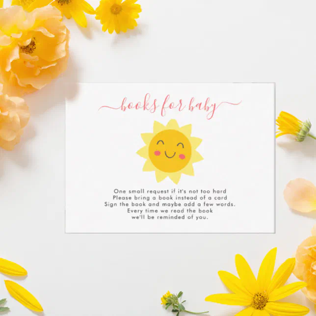 Our Little Sunshine Cute Sun Books for Baby Card | Zazzle