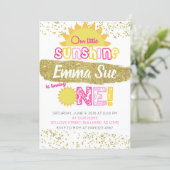 Our Little Sunshine First Birthday Invitation | Zazzle