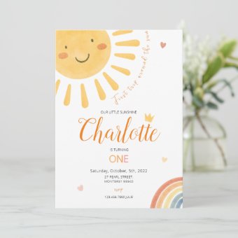 Our little sunshine firtst birthday Invitation | Zazzle