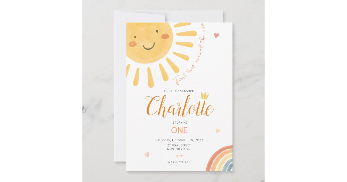 Our little sunshine firtst birthday Invitation | Zazzle