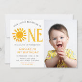 Our Little Sunshine Is One 1st Birthday Photo Invitation | Zazzle