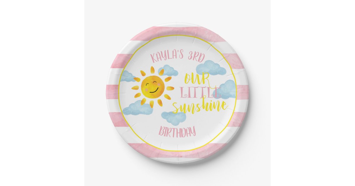Our Little Sunshine Paper Plate - Custom | Zazzle