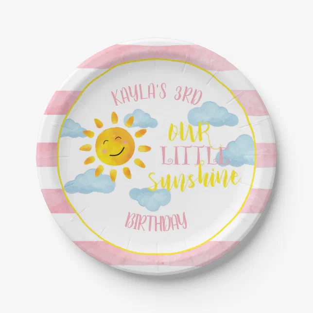 Our Little Sunshine Paper Plate - Custom | Zazzle