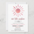 Our Little Sunshine Pink Sun Birthday Party Invitation | Zazzle