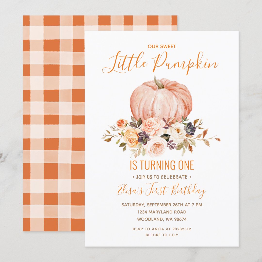 Our Little Sweet Pumpkin Birthday Invitation | Zazzle