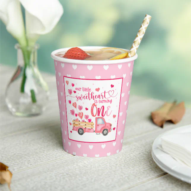 Our Little Sweetheart is Turning ONE Paper Cup | Zazzle