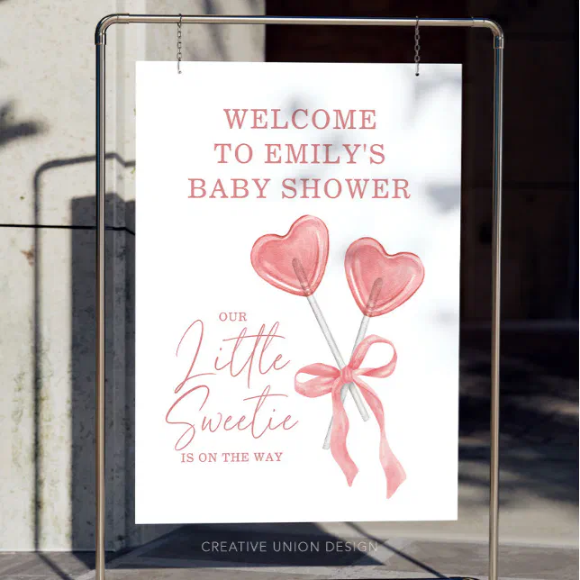 Our Little Sweetie Baby Shower Welcome Sign | Zazzle