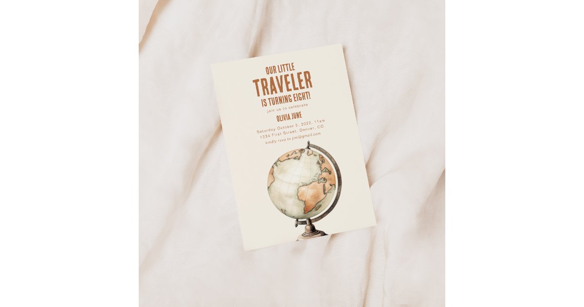 Our Little Traveler Birthday Party Invite | Zazzle