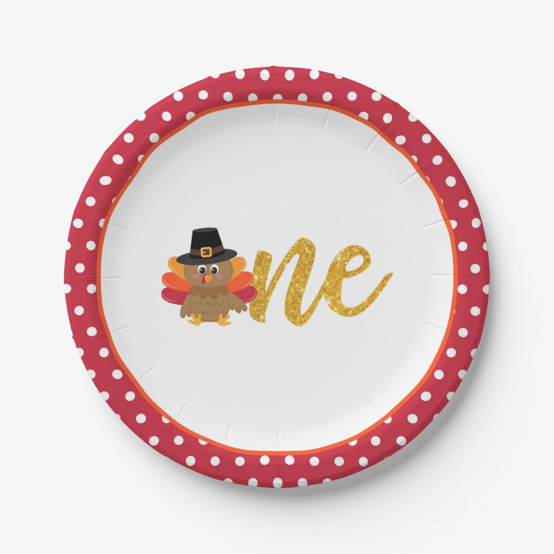 Our Little Turkey is Turning ONE Plate - RD | Zazzle