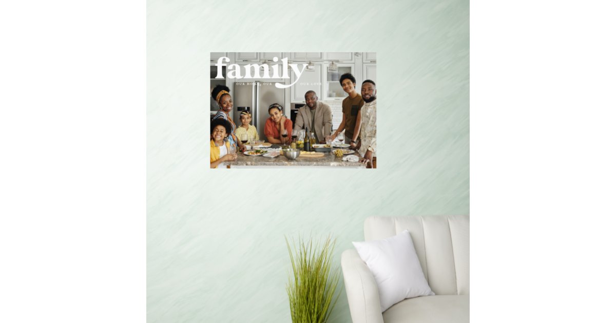 Our Love | Family Name Photo Wall Decal | Zazzle