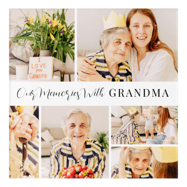 Our Memories with Grandma Modern Photo Collage Acrylic Print | Zazzle
