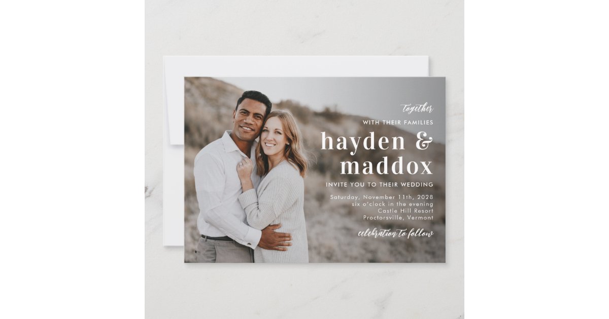 Our Moment Simple Elegant Photo Wedding Invitation | Zazzle