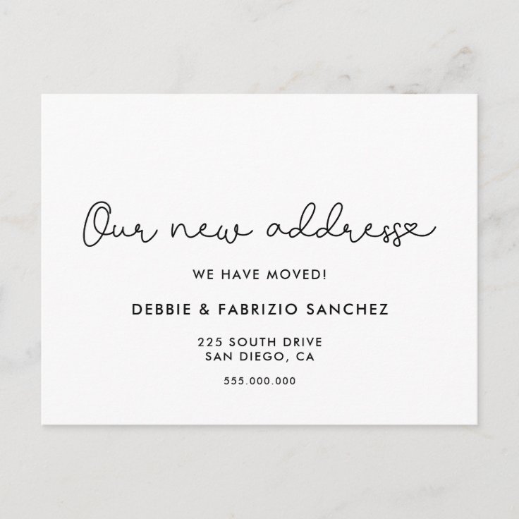 Our new address Cute moving announcement Postcard | Zazzle